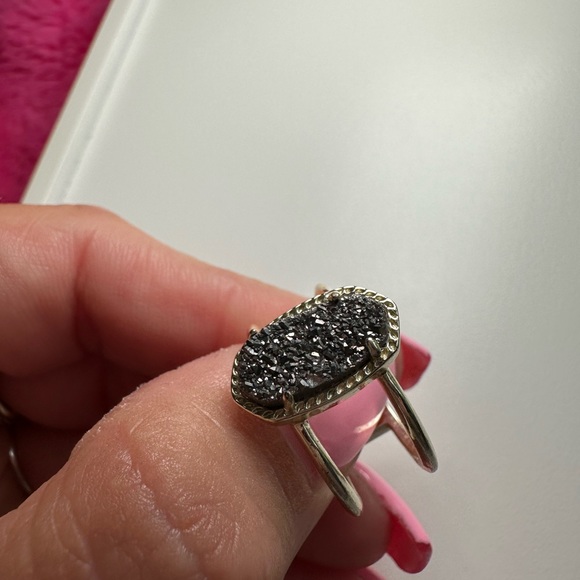 Kendra Scott | Jewelry | Kendra Scott Elyse Ring In Gold With Platinum Drusy | Poshmark